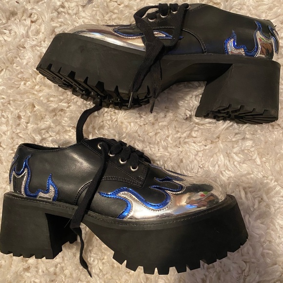 Current Mood | Shoes | Current Mood Blue Flames Platforms | Poshmark